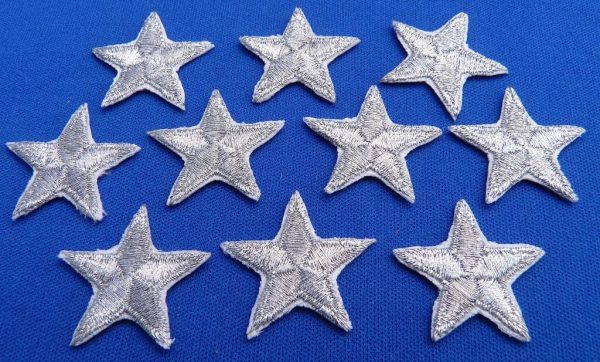 Silver iron-on stars / applique