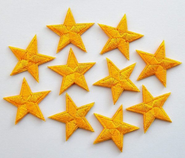 Yellow iron-on stars / applique