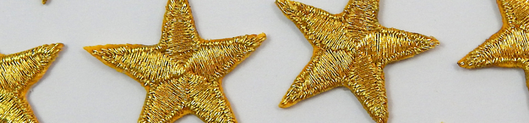 Iron on gold stars